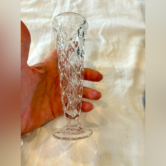 Other | Rare Find Lead Crystal Faceted Design Bud Vase No Callouts ...